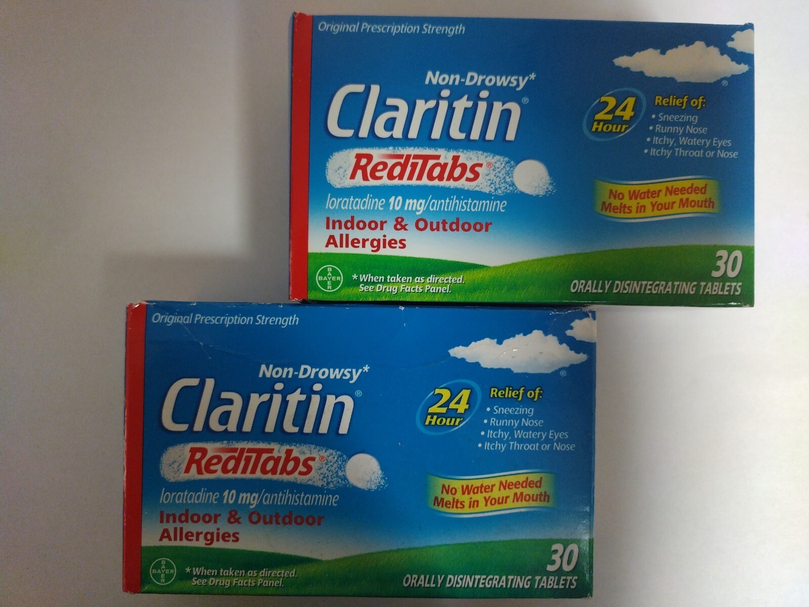 2PK Claritin 24 Hour Allergy Relief RediTabs-30x2 Exp 4/2025 Dmgd Box ...
