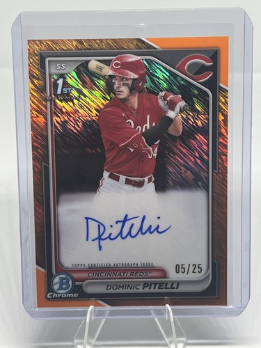 2024 Bowman Chrome #CPA-DPI Dominic Pitelli Auto Orange Shimmer ...