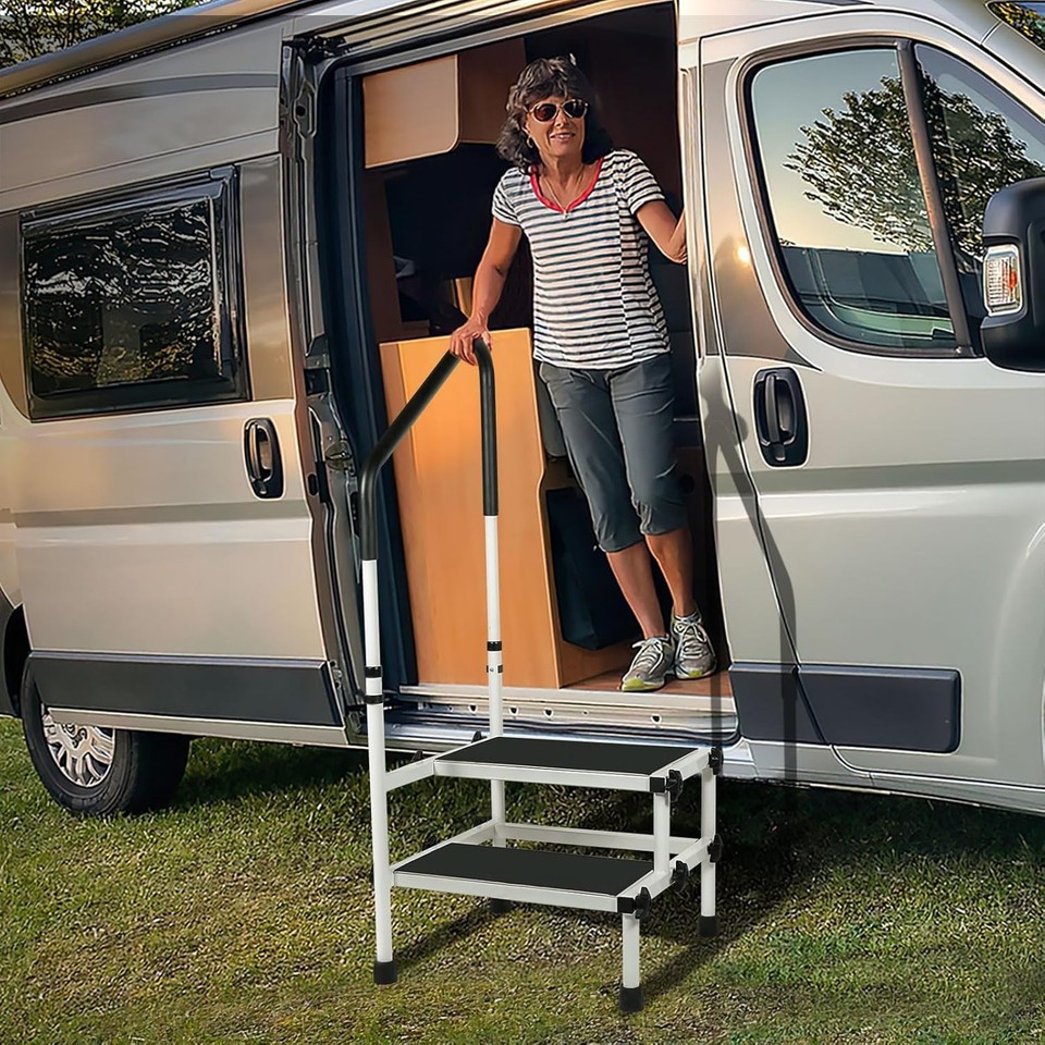 Medical 2 Step Stool Ladder with Handrail Handle for Elderly Seniors ...