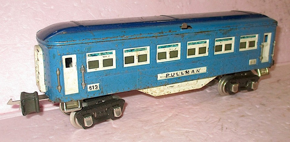 Lionel 613 Prewar BLUE COMET Pullman Lighted Passenger Car ALL Original ...