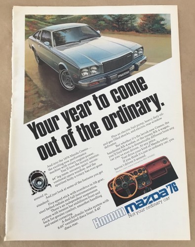 Mazda Cosmo 1976 car ad 1975 vintage original print 1970s retro art ...