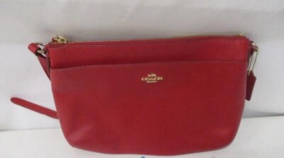 Coach Red Pebbled Leather Crossbody Handbag F52881 | eBay