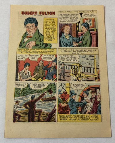 1947 double-sided cartoon page ~ ROBERT FULTON/LOU GEHRIG | eBay