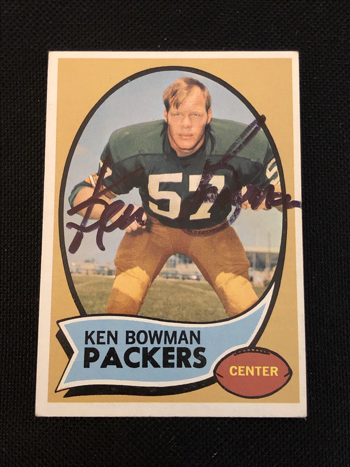 KEN BOWMAN 1970 TOPPS ROOKIE SIGNED AUTOGRAPHED CARD #79 GREEN BAY ...