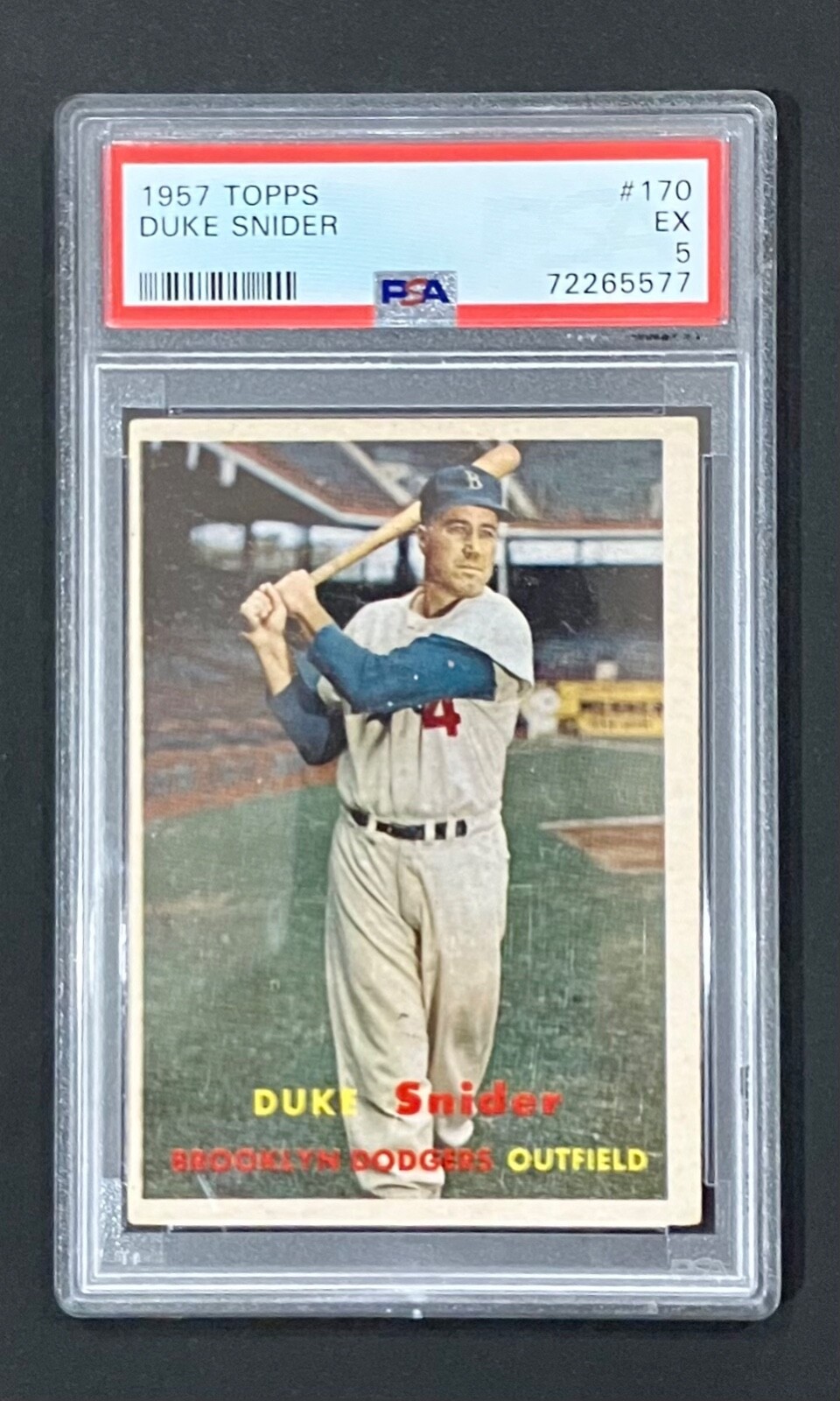 1957 TOPPS BASEBALL #170 DUKE SNIDER PSA 5 EX | eBay