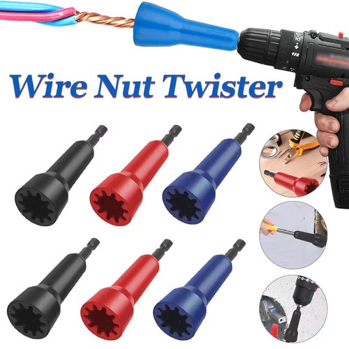 3x Wire Cable Nut Twister Tools Wire Twisting with 1/4" Chuck Drill ...