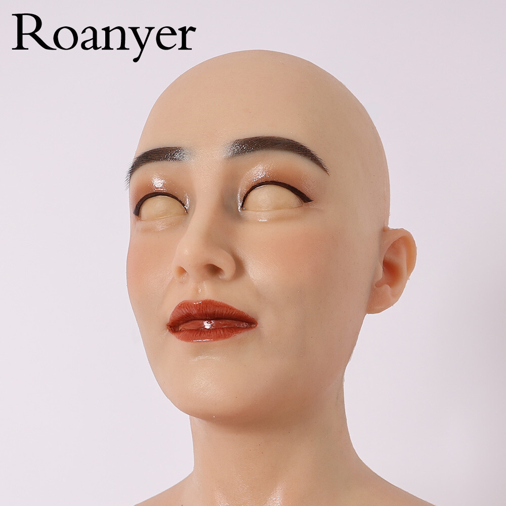 Roanyer Silicone Breast Form Body Suit With Female Mask Crossdresser ...