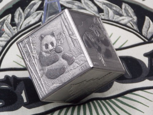 2019 China Silver 1 Kilo Cube 150th Anniversary DISCOVERY of PANDAS (32 ...