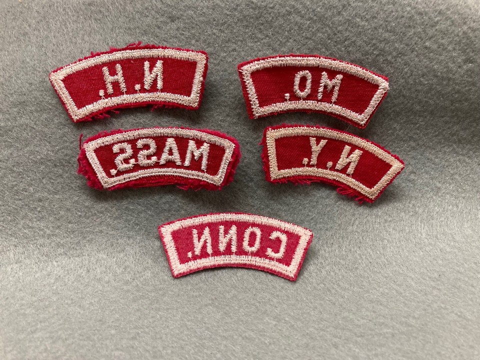 (121) Boy Scouts- 5-different red and white State strip patches | eBay