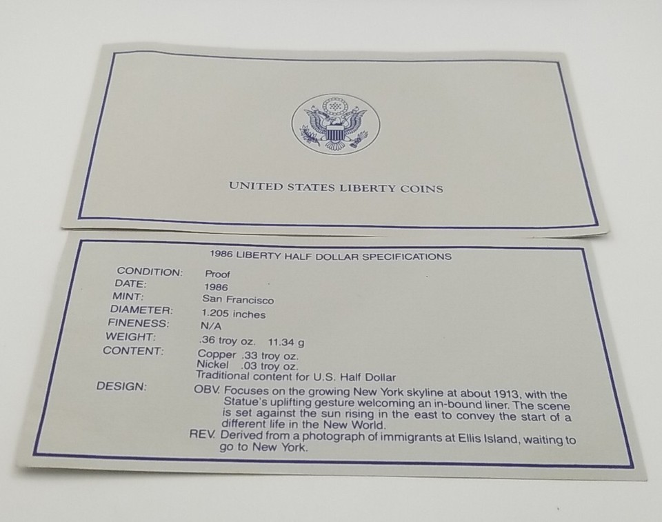 U.S. Mint Statue Of Liberty Proof Coin 1886-1986 - Missing $1 Coin ...