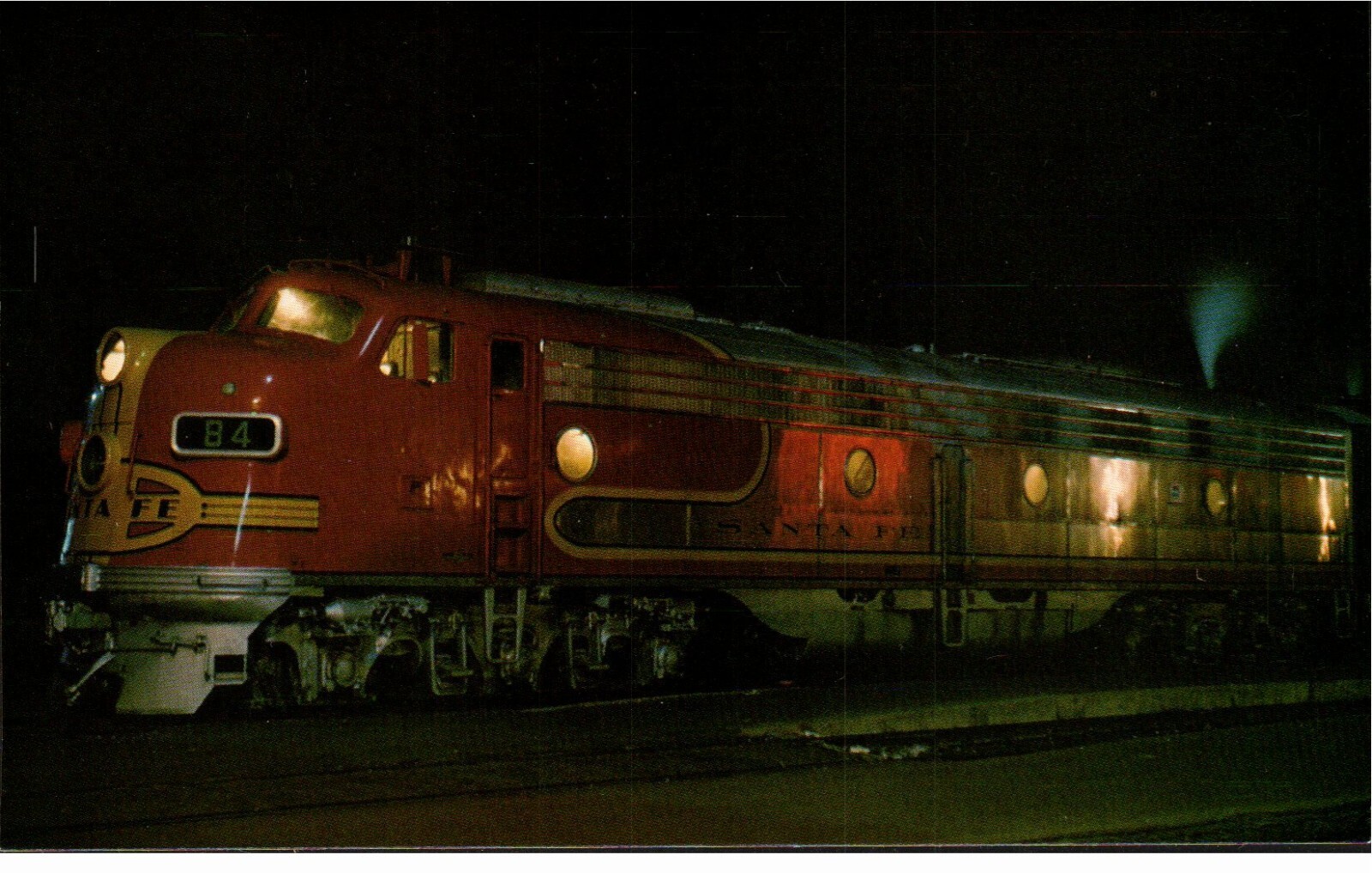 Santa Fe 84 EMD Model E8Am Passenger Diesel Locomotive Postcard | eBay
