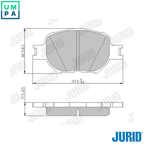 BRAKE PAD SET DISC BRAKE 572517J FOR TOYOTA COROLLA/FIELDER/ALLEX/ALTIS ...
