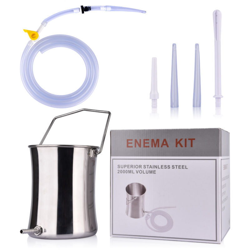 Stainless Enema Bucket Kit 2L Reusable Colon Colonic Irrigation Douche ...