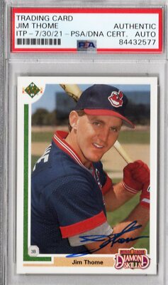 Jim Thome Signed Indians Encapsulated 1991 Upper Deck Rookie Card PSA ...