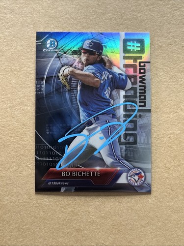 Bo Bichette Signed Autograph 2018 Bowman Chrome Trending Card RC Blue ...