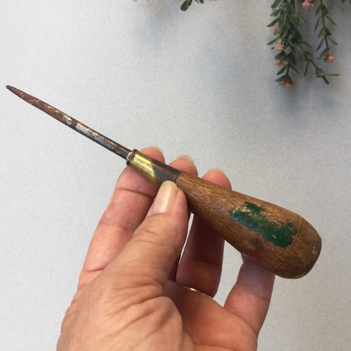 Vintage Awl Tool With Wood Handle | eBay