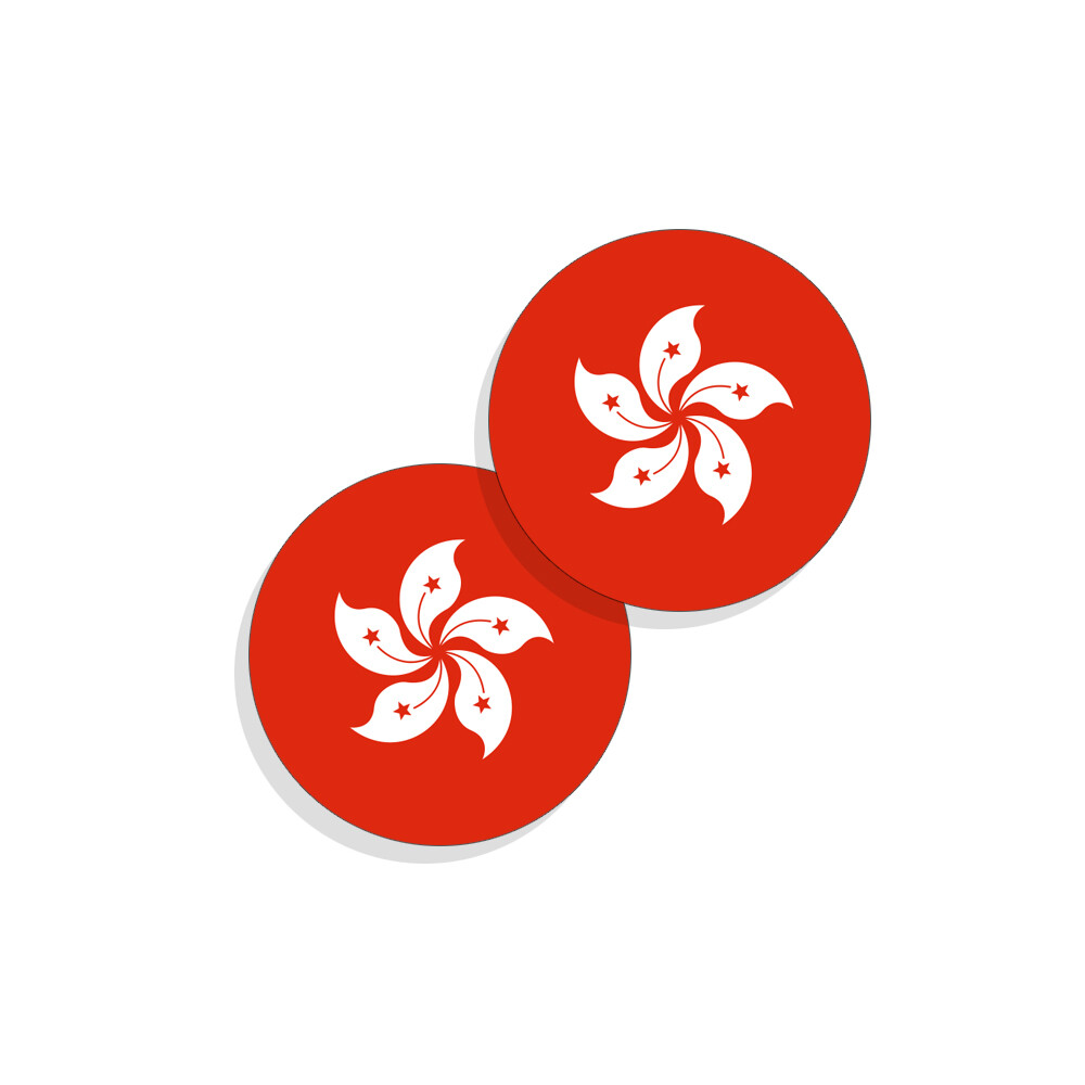Hong Kong Flag Stickers Flag Decals Vinyl Round Indoor Outdoor Circles ...
