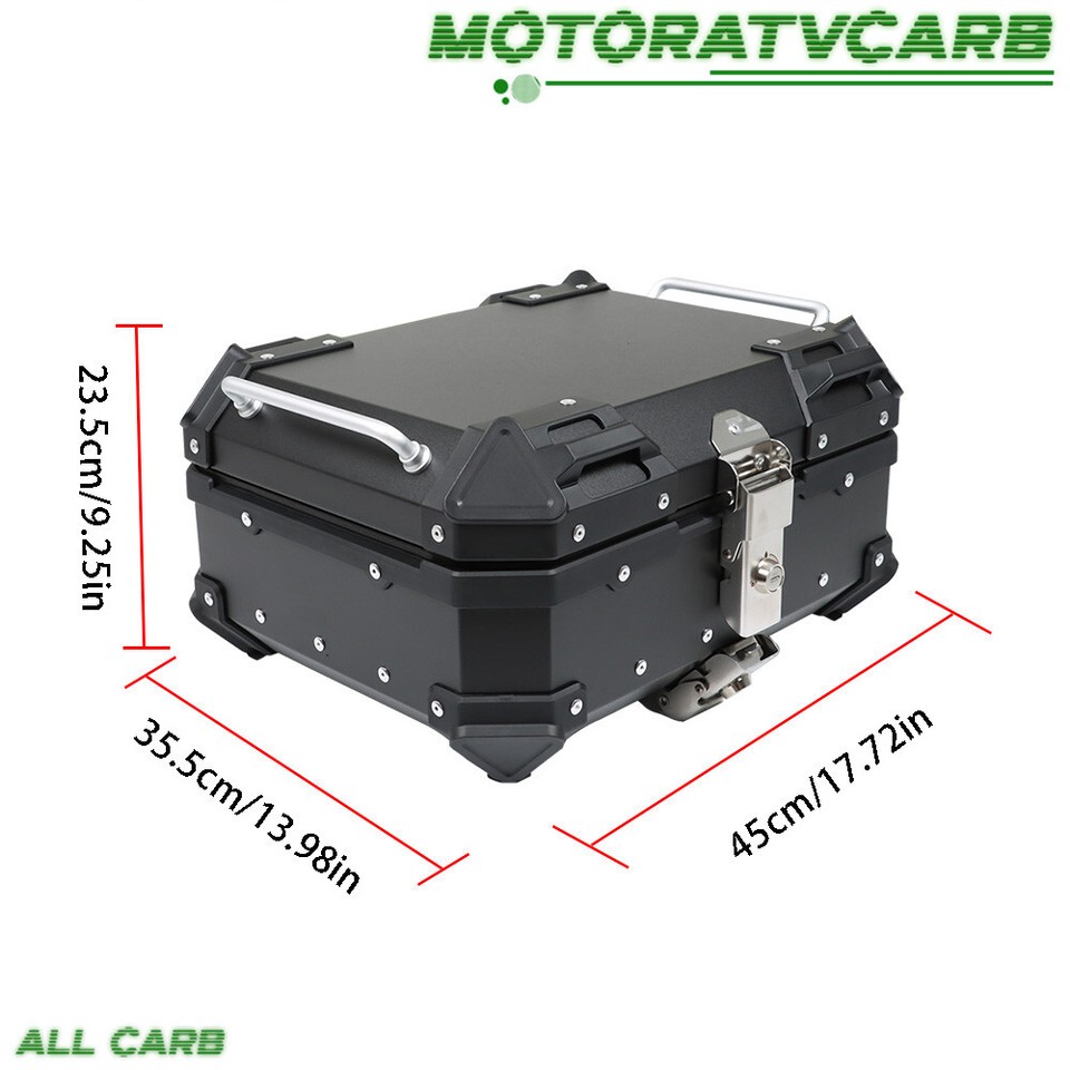 Motorcycle Aluminum Trunk Rear Top Case Luggage Tour Tail Tool Box Lock ...