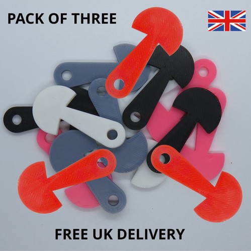 3 x Shopping Trolley Lock Key Token Keyring Release Removable for slot ...