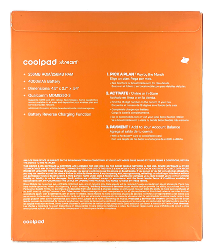 Boost Mobile Coolpad Stream Prepaid Mobile Wireless 4G LTE WiFi Hotspot ...