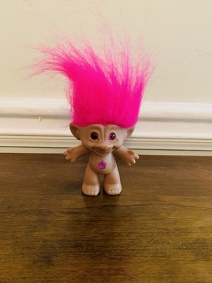 Vintage Ace Novelty Treasure Troll Doll with Pink Hair Belly Button ...