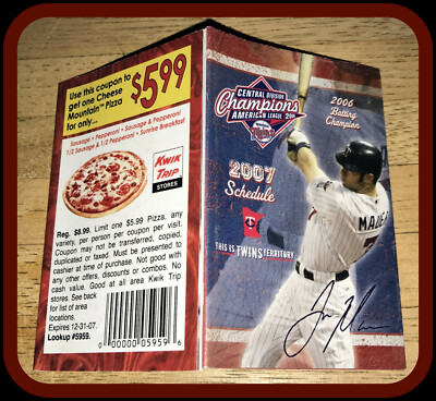 2007 MINNESOTA TWINS KWIK TRIP BASEBALL POCKET SCHEDULE MAUER ON COVER ...