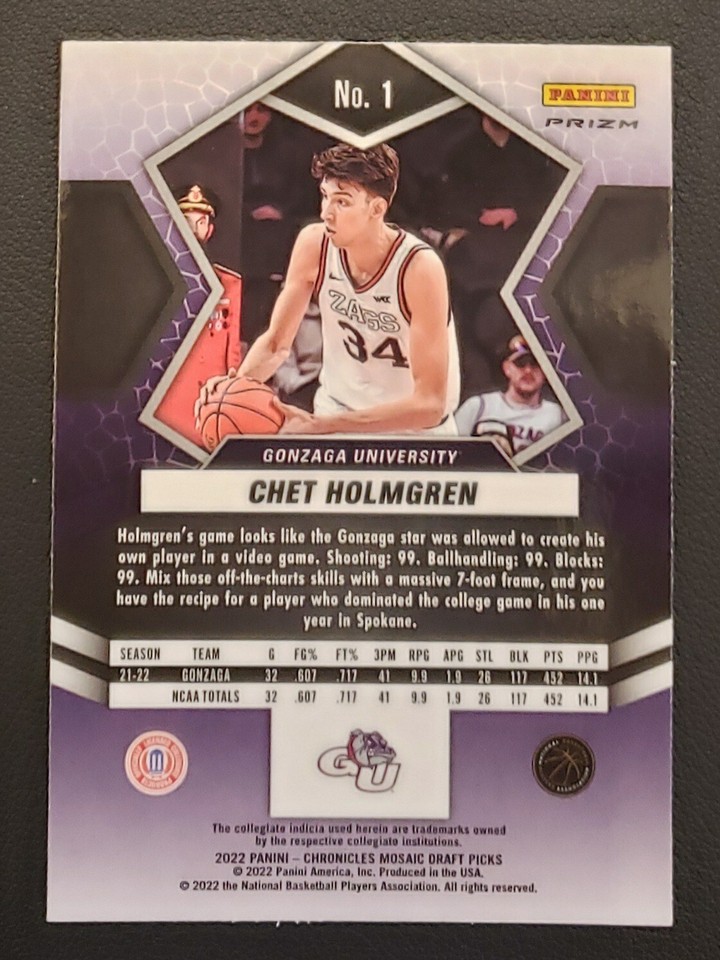 2022-23 Mosaic Pink Chronicles Draft Picks CHET HOLMGREN RC #1 | eBay