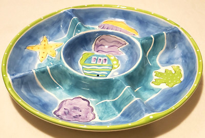 Hausen Ware Serving Tray Dip Vegetable Sea Life Fish Platter 14.75 ...
