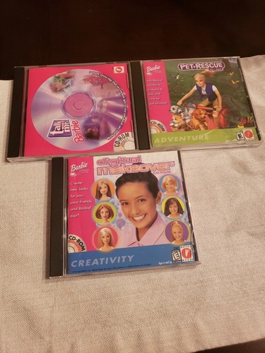Lot of 3 Barbie PC CD-ROM Games Pet Rescue, Talk With Me, and Digital ...