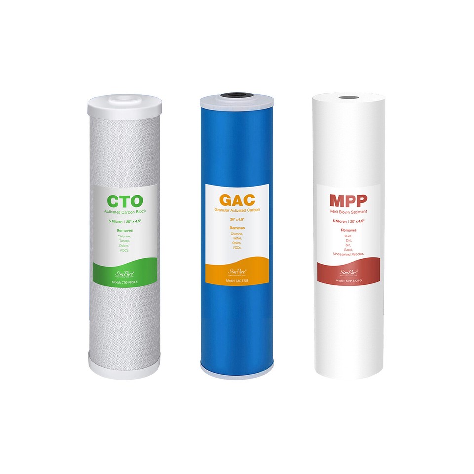 4-Stage 20x4.5" Big Blue Spin Down Whole House Water Filter System ...
