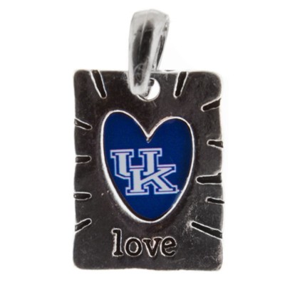 KENTUCKY WILDCATS Jewelry Charm Pendant Hammered Silver Blue Heart logo ...