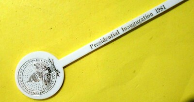 Vintage Presidential Inauguration 1981 Ronald Reagan Plastic Swizzle ...