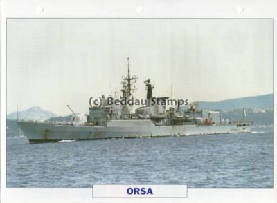 1979 ORSA Lupo-Class Frigate Ship / Italy Warship Photograph Maxi Card ...