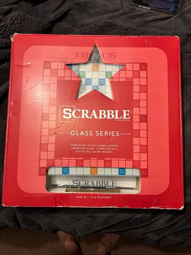 Winning Solutions Scrabble Glass Edition Board Game w/ Rotating Base ...