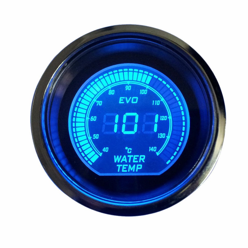 2" 52mm Blue/Red Digital LED Water Temp Temperature Gauge With Sensor ...