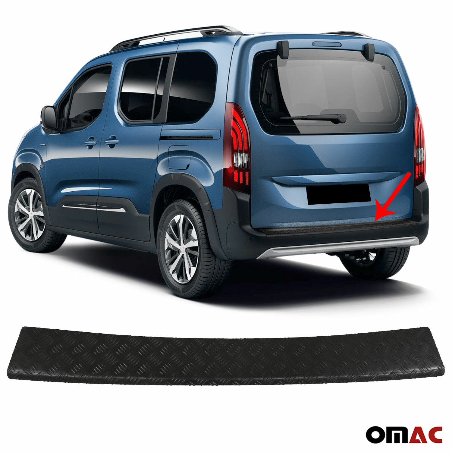 Rear Bumper Guard Protector Stainless Steel Fits Peugeot Rifter 2019 ...