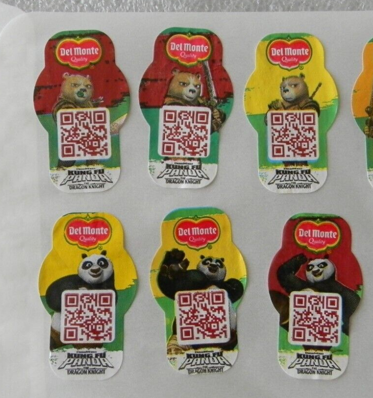 11 DIFFERENT DEL MONTE KUNG FU PANDA THE DRAGON KNIGHT BANANA STICKERS ...