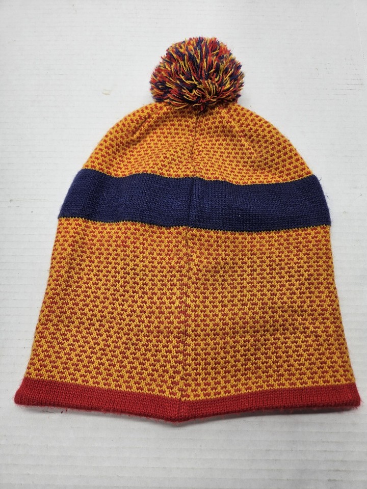 Vintage REI Beanie Blue Orange Graphic Unisex Pom Pom Winter Cap | eBay