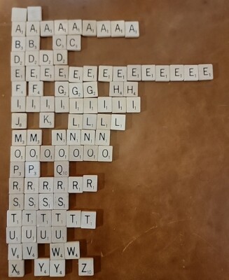 Scrabble - Wooden Tiles for Crafts or Replacement, 99 Original Vintage ...