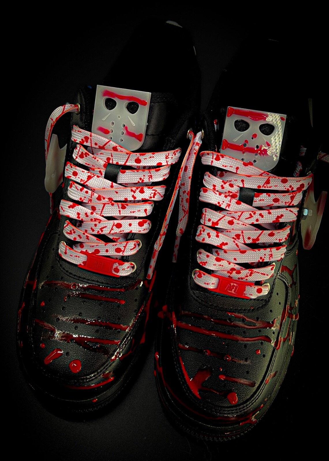 10 NEW - Black Air Force 1 Custom Jason Voorhee Theme | eBay