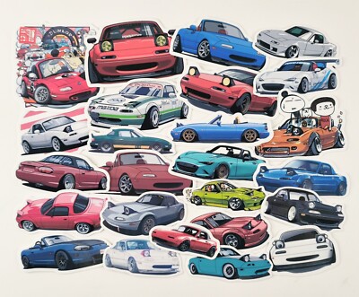 25pc Japanese classic Mazda MX5 Miata Vinyl stickers JDM fans | eBay
