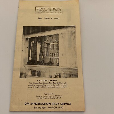 Rare GM General Motors Employee Information Rack Service Craft Pattern ...