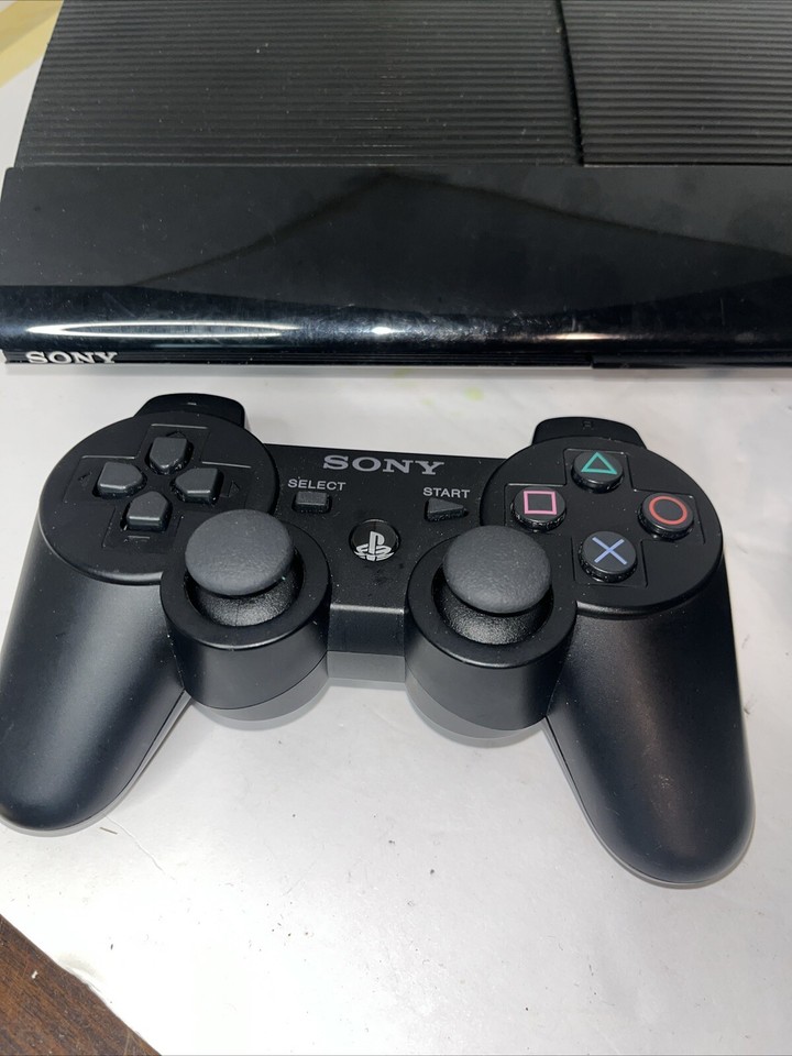 Sony PlayStation 3 Console PS3 Super Slim Black Bundle Controller ...