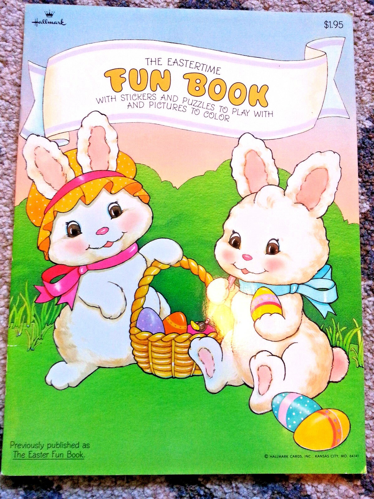 HALLMARK Vintage COLORING BOOK Easter THE EASTERTIME FUN BOOK Stickers ...