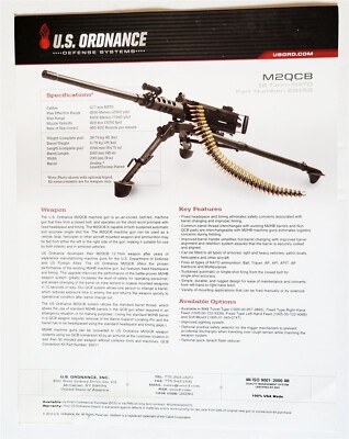 M2QCB 12.7 mm NATO Machine Gun Data Sheet Military US Ordnance | eBay
