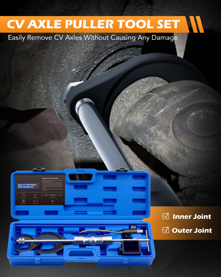 Inner CV Joint Puller Slide Hammer CV Axle Half Shaft Removal Tool Kit ...
