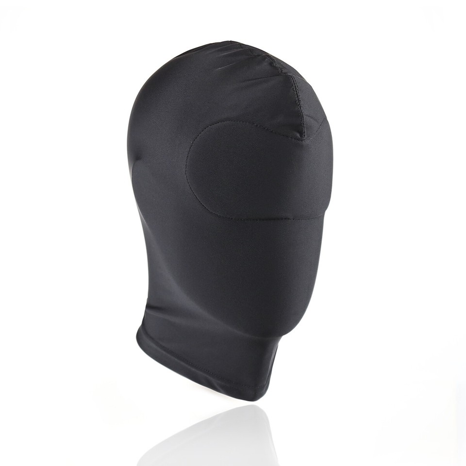 Black Face Mask Elastic Breathable Open Eyes Mouth Spandex Costume Hood ...