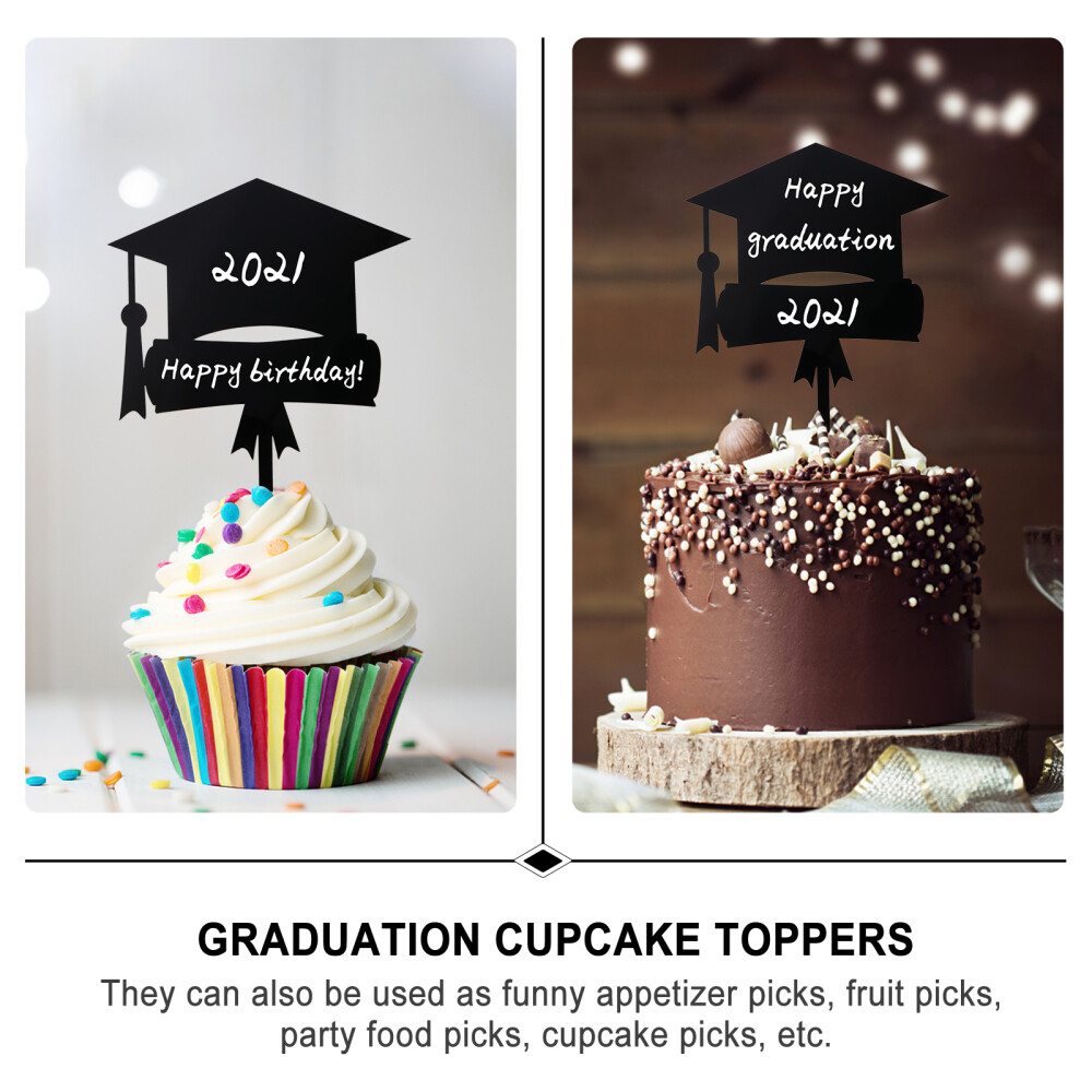3 Count Graduation Cap Cake Insert Party Topper Trencher Picks Decorate ...