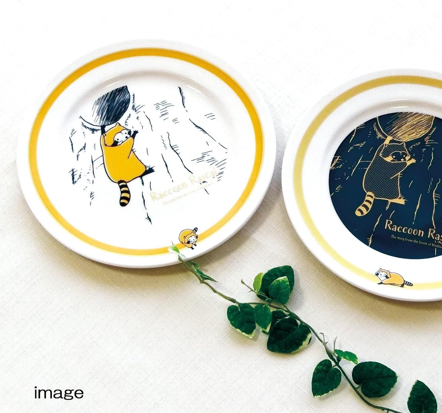 Rascal the Raccoon Dish Plate Approx. 20cm Classic White Made in Japan ...