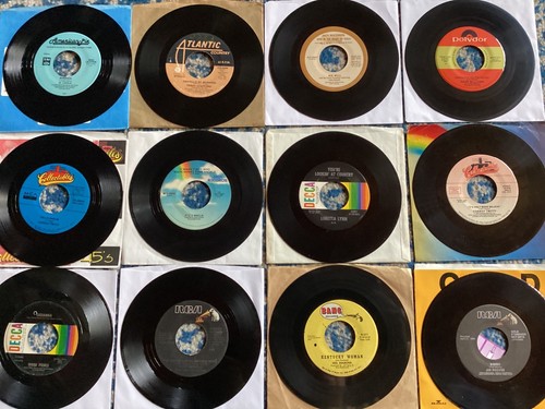 Oldies Country 7" VINYL Lot(12) Hank Williams, Loretta, Conway, Kitty ...